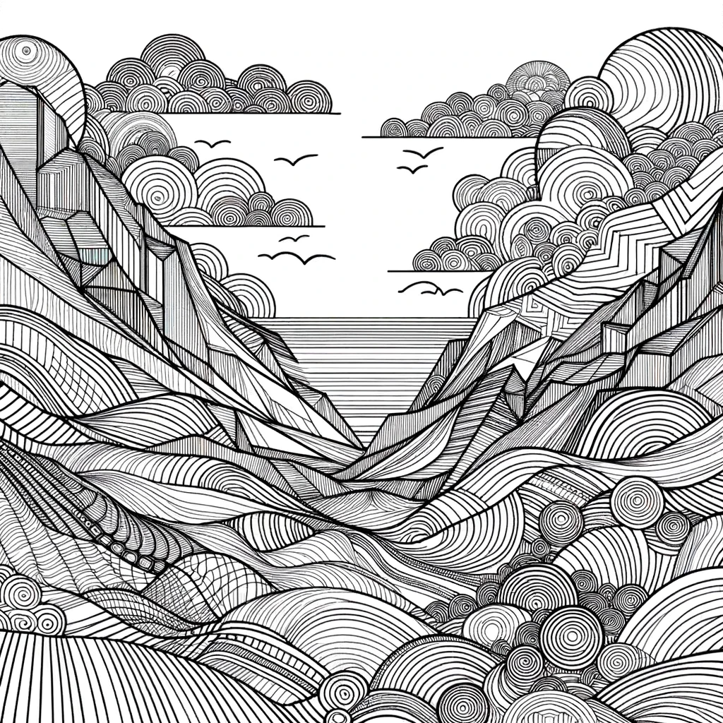Abstract Line Art Coloring Pages - Creative Coloring World