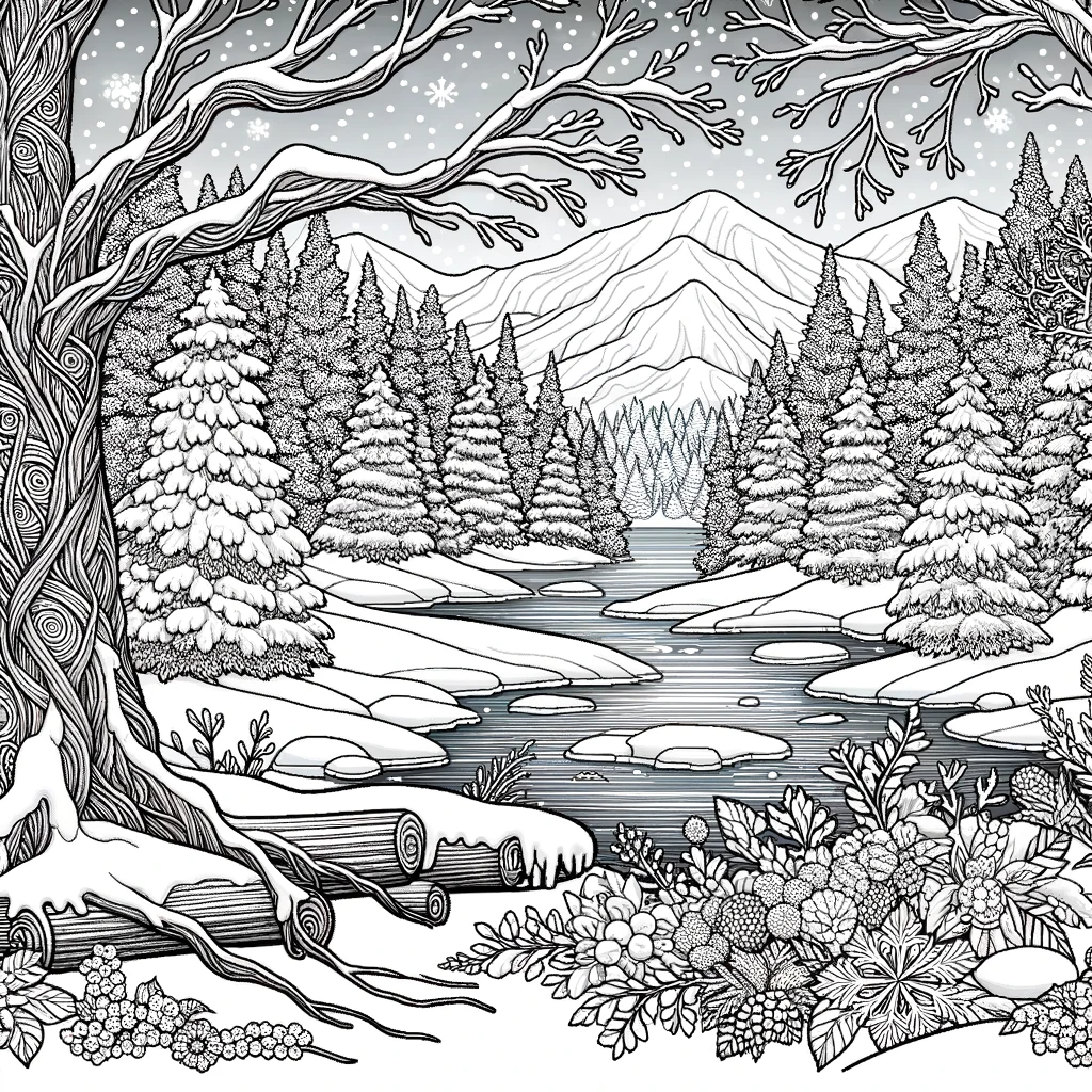 Winter Wonderland Landscape - Creative Coloring World