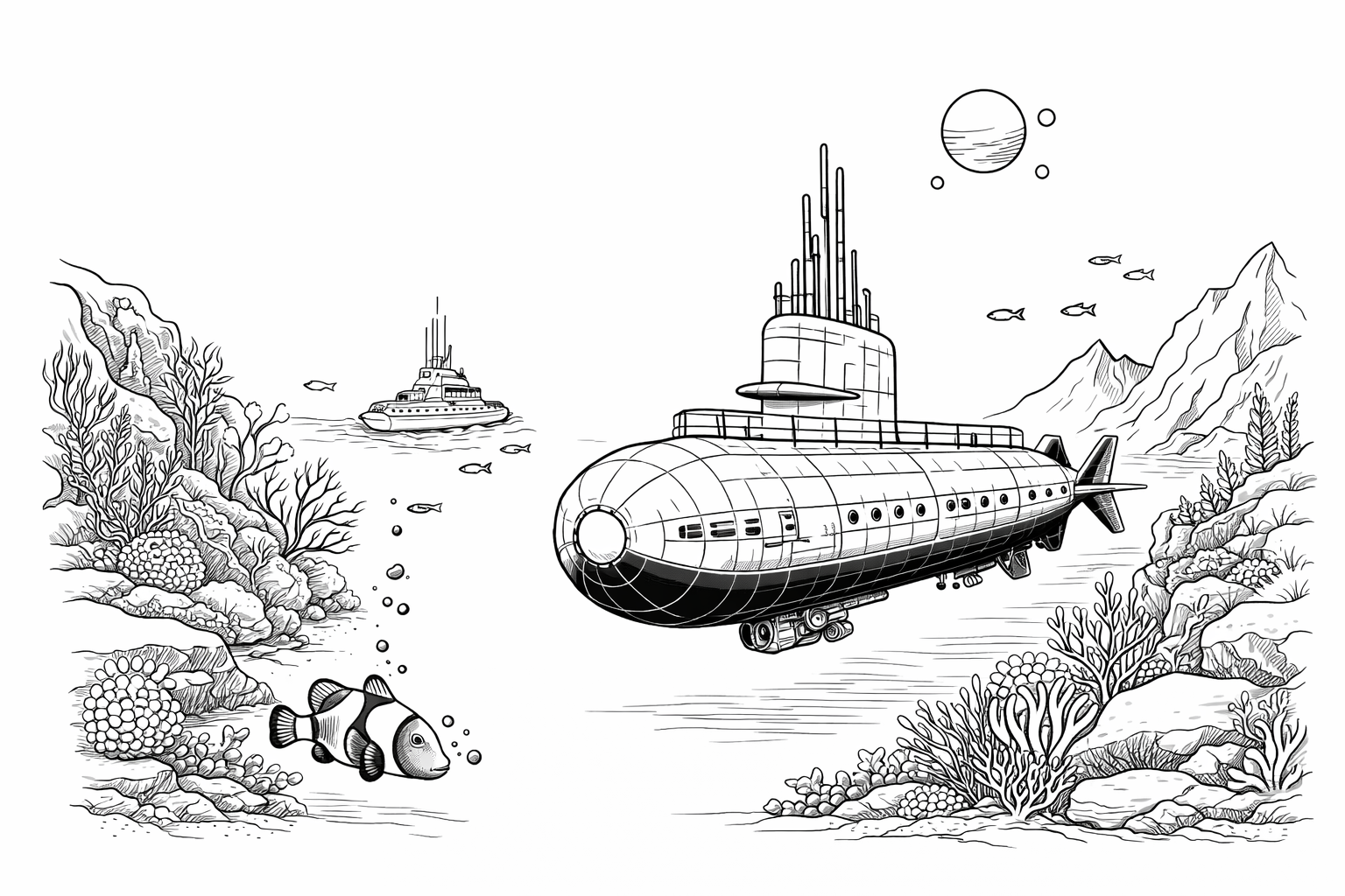 Submarine Adventures - Creative Coloring World