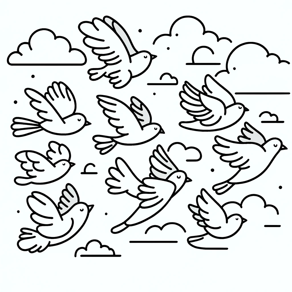 Birds in Flight - Creative Coloring World