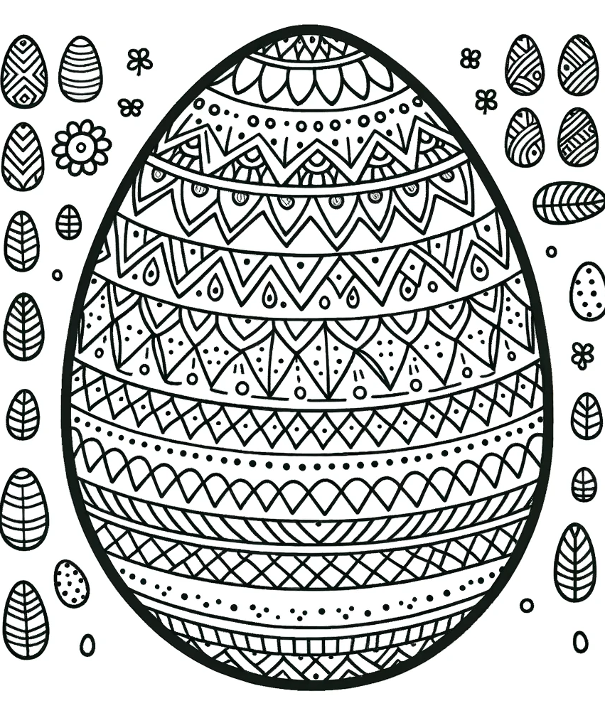 Easter Egg with Simple Patterns - Creative Coloring World
