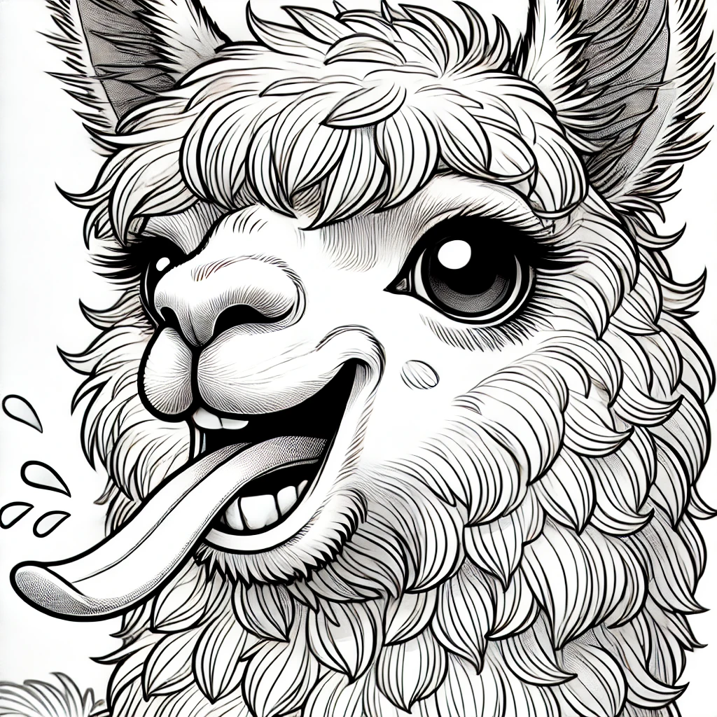 Llama Clip Art Coloring Page – Creative Coloring World